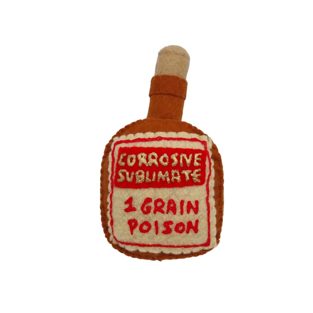 Corrosive Sublimate Poison Bottle - Lucy Sparrow - Sew your Soul