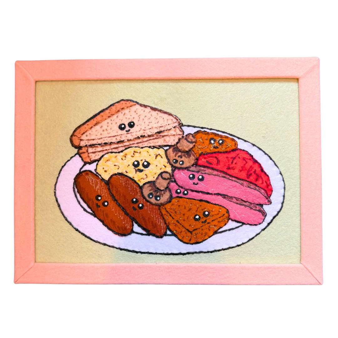 English Breakfast With Scrambled Egg Flatwork - Lucy Sparrow - Sew your ...