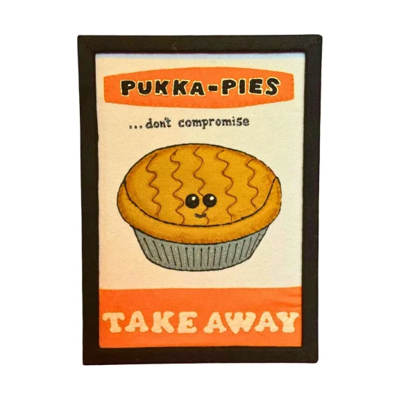 Pukka Pies Takeaway Flatwork - Lucy Sparrow - Sew your Soul